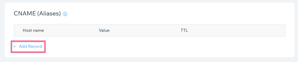 WM Store: How to create a CNAME record for Wix