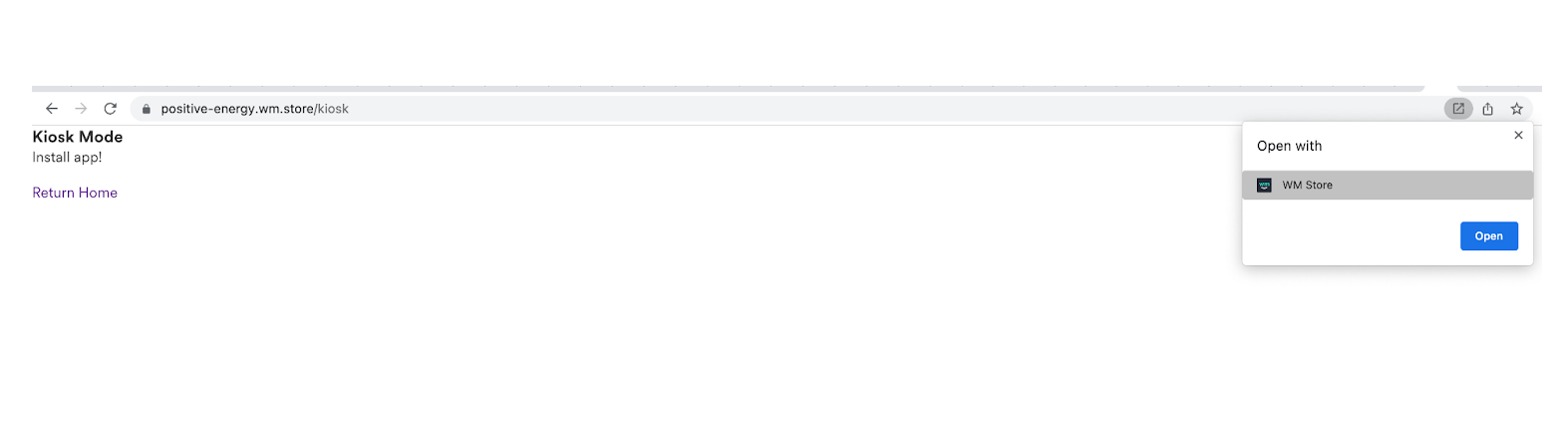 WM Store: How to embed in an in-store kiosk