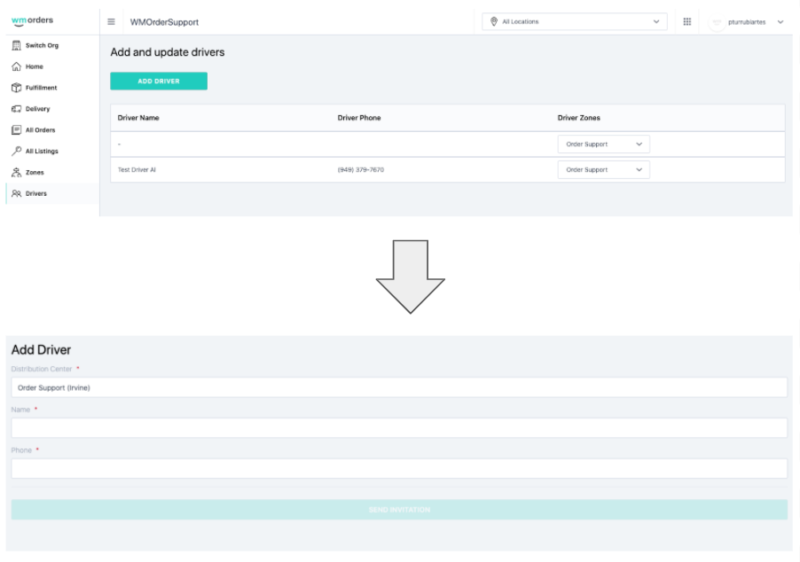 WM Orders: How to add drivers