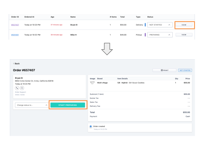 WM Orders: How to view the customers order details
